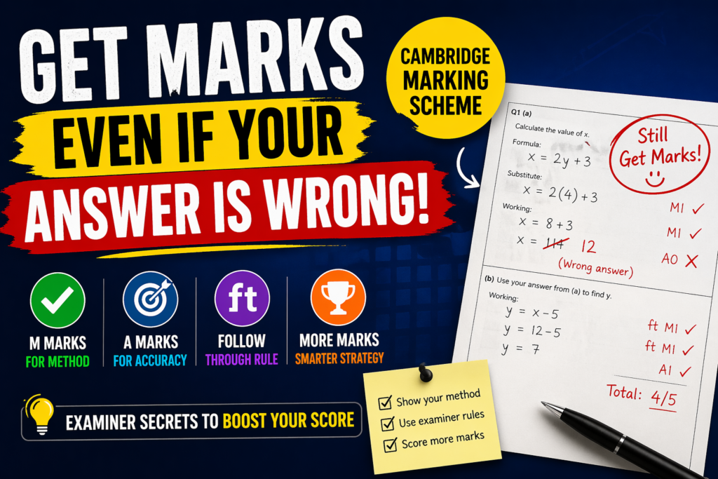 Cambridge Marking Scheme: Get Marks Even If Wrong